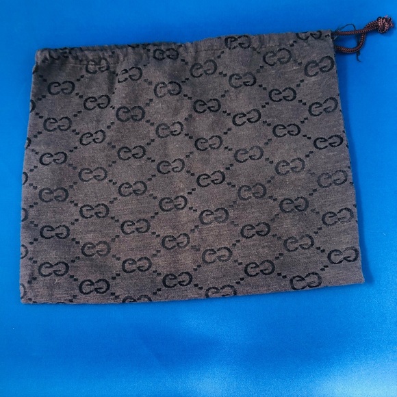 Gucci | Bags | Gucci Dark Brown Cotton Dust Bag Designer Drawstring ...